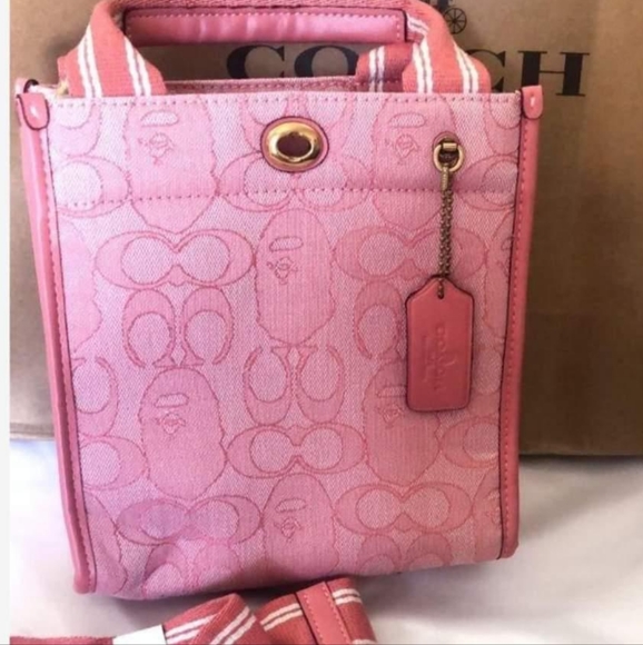 Bags | Bape X Coach Pink Tote Bag | Poshmark